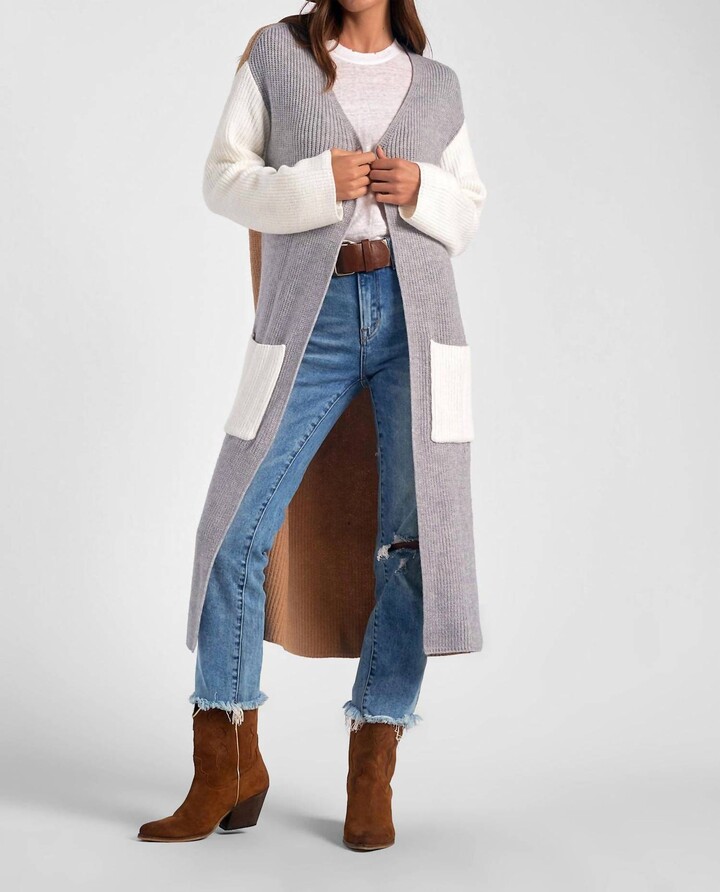 Elan International Giulia Long Block Cardigan In Multi - ShopStyle