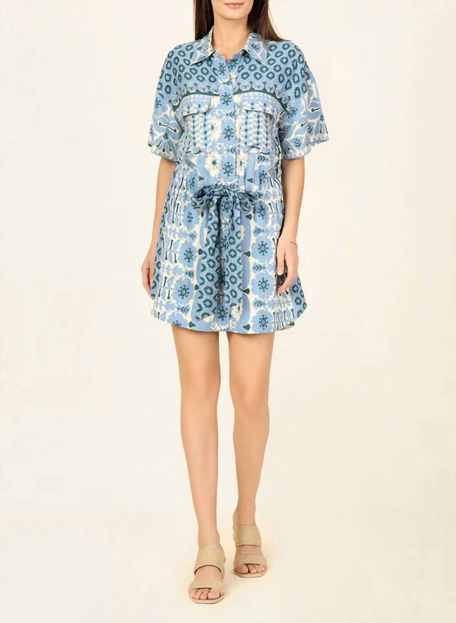Omika Carla Mini Dress In Zadie Hydrangea - ShopStyle