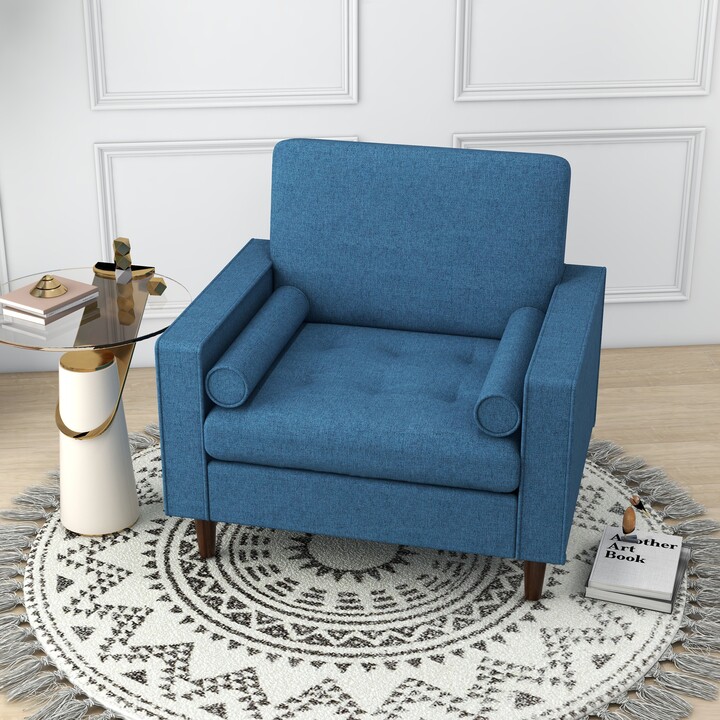 RASOO Mid Century Modern Linen Accent Chair with Cushions - ShopStyle ...