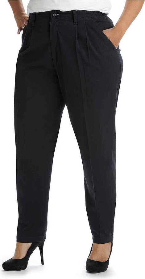 Lee Women's Plus-Size Relaxed Fit Side Elastic Pant - ShopStyle
