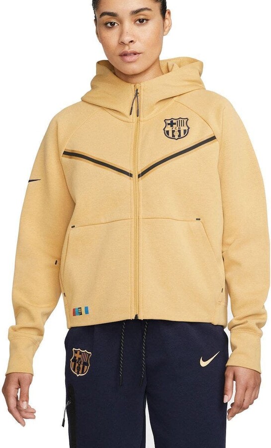 Nike Women's Gold Barcelona Tech Fleece Raglan Full-Zip Hoodie - ShopStyle