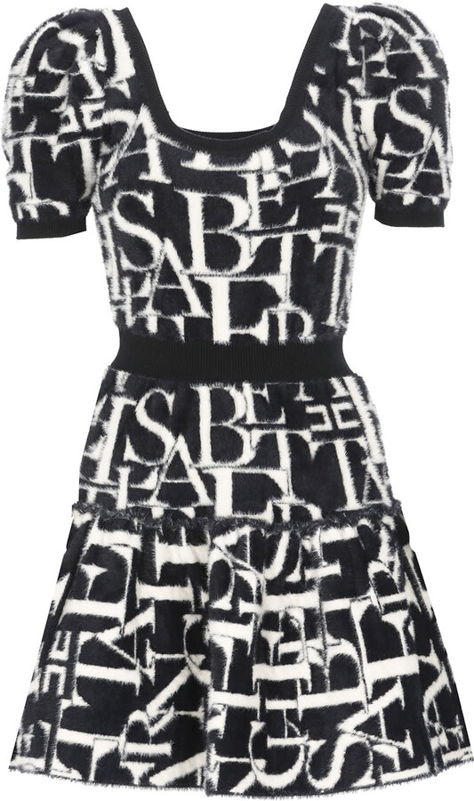 Elisabetta Franchi Lettering Jacquard Mini Dress - ShopStyle
