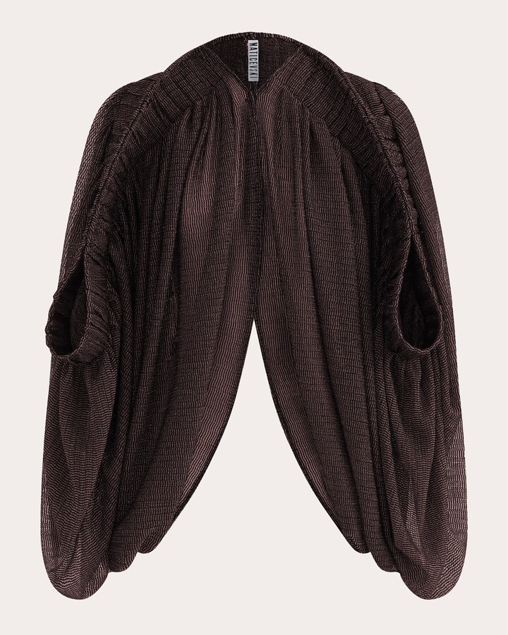 Maticevski Marleigh Metallic Netted Draped Cape Top - ShopStyle