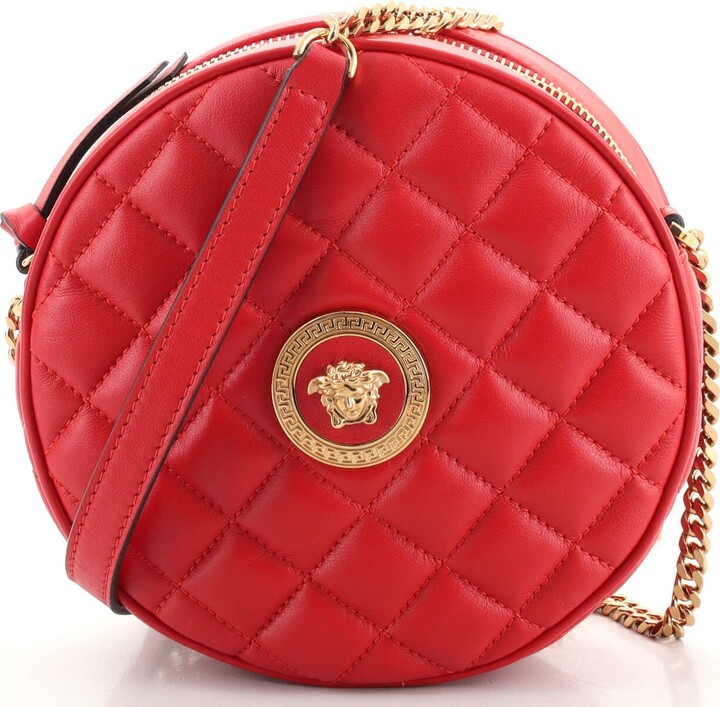 Versace La Medusa Round Camera Bag Quilted Leather Small - ShopStyle