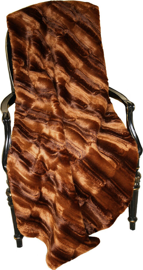 Montague & Capulet Burnt Almond Faux Fur Throw - ShopStyle