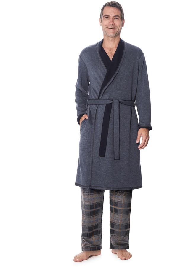 Cuddl Duds Men's Double Knit Robe - ShopStyle Lingerie