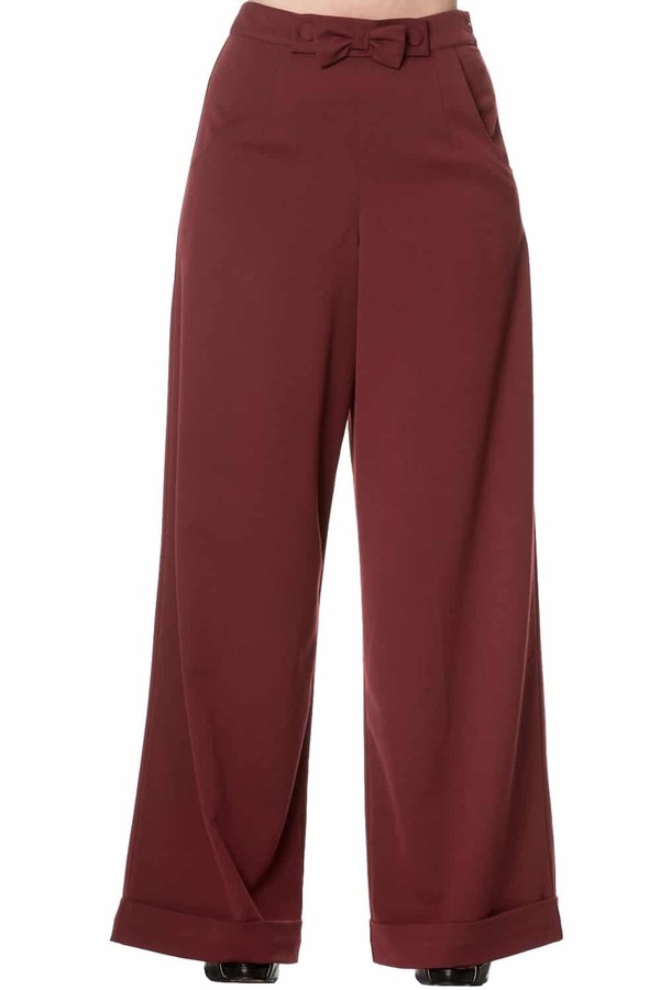 Banned Hidden Away High Waist Retro 40s 50s Office Formal Pants Wide ...