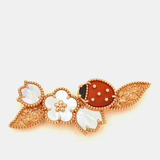 Van Cleef & Arpels Lucky Spring Multi Gemstone 18k Rose Gold Brooch ...