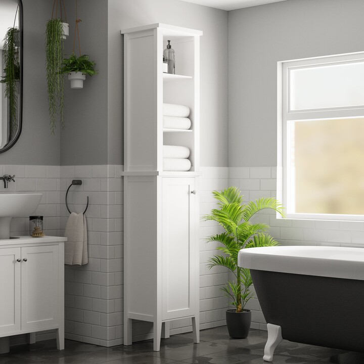 Dunelm Lynton White Compact Bathroom Tall Unit White - ShopStyle