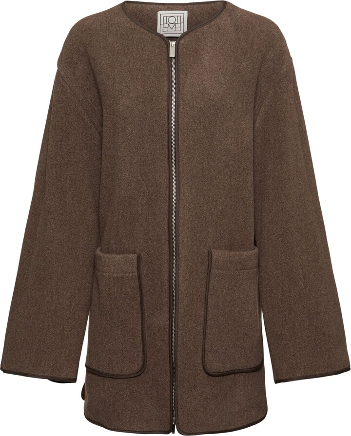 Totême Felted wool blend short coat - ShopStyle