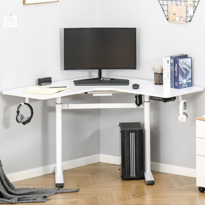 Vinsetto 65.75" Adjustable Height Standing Desk, V-Shaped Computer Desk ...