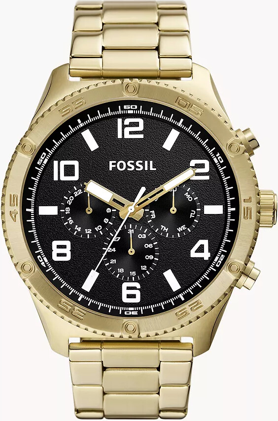 Fossil Outlet Brox Multifunction Gold-Tone Stainless Steel Watch ...