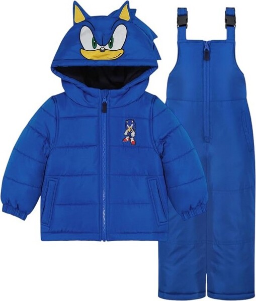 Sega Sonic The Hedgehog Boy’s Heavyweight 2-Piece Coat & Snow bib ...
