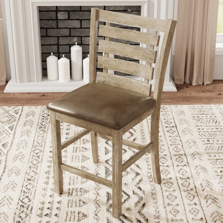 Simplie Fun Rustic Farmhouse Ladderback Dining Chairs (Set of 2 ...