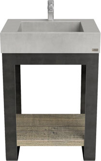 Trueform Concrete Outland 24 Inch Steel Vanity Base with Modern Ramp ...