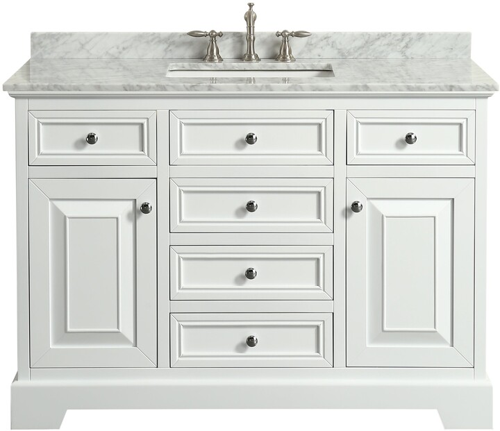 Eviva Monroe 48 inch White Transitional Bathroom Vanity with White ...