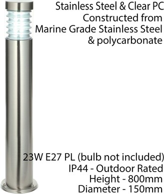 Loops 4 PACK Outdoor IP44 Bollard Light Marine Grade Steel Lamp Post ...