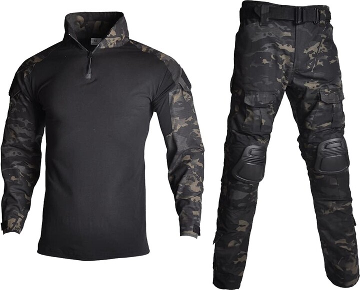 Lilychan Mens Tactical Military Suits Long Sleeve Rip-Stop Uniforms ...