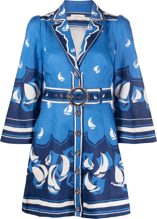 Zimmermann High Tide belted minidress - ShopStyle