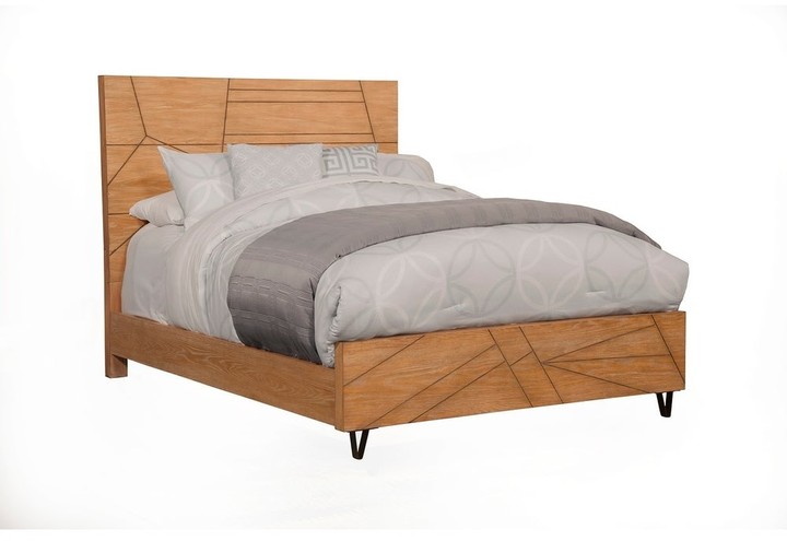 Alpine Furniture Trapezoid Platform Bed, Cerused Wheat - ShopStyle