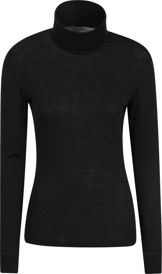 Mountain Warehouse Roll Neck Top Quick Wicking Merino Base Layer ...