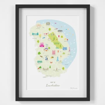 Holly Francesca Map of Lincolnshire Print - ShopStyle Artwork