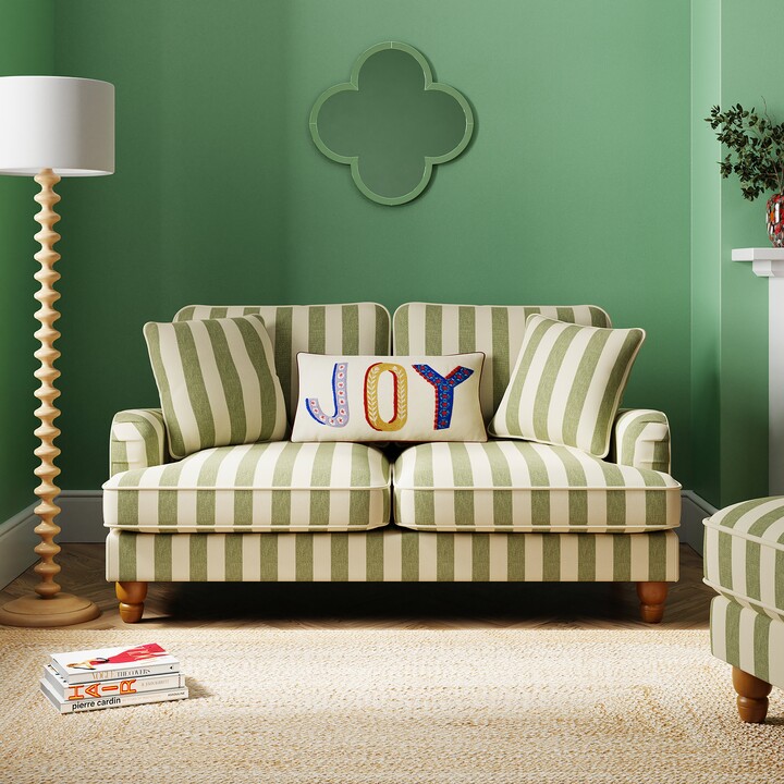 Dunelm Beatrice Woven Stripe 2 Seater Sofa Green - ShopStyle