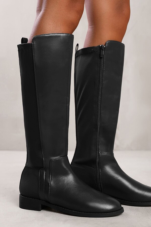 Where's That From 'Vanda' Knee High Boots With Side Zip - Black - ShopStyle