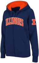 Colosseum Women's Stadium Athletic Navy Illinois Fighting Illini Arched Name Full-Zip Hoodie ...