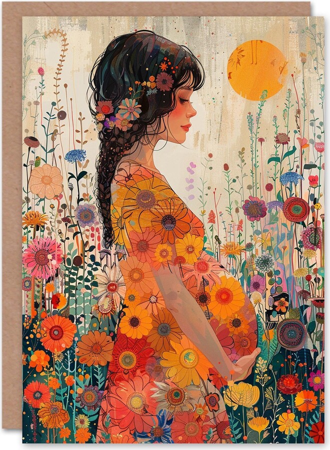 Artery8 Motherhood Floral Pregnant Wildflowers Mum to Be New Baby Card ...