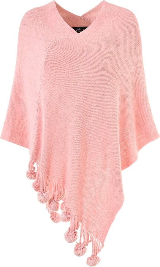 Ferand Women's Cozy Warm Poncho Sweater Elegant Shawl Wrap with Cute ...