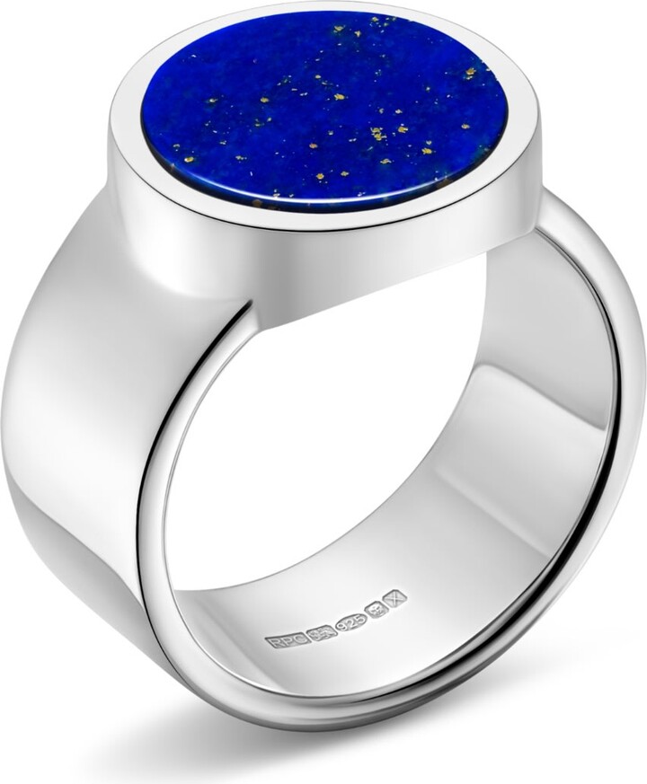 Rahul Patel Collection Men's Blue / Silver Genesis Lapis Lazuli Ring ...