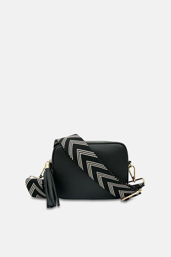 Apatchy London Leather Crossbody Bag With Monochrome Arrow Strap ...