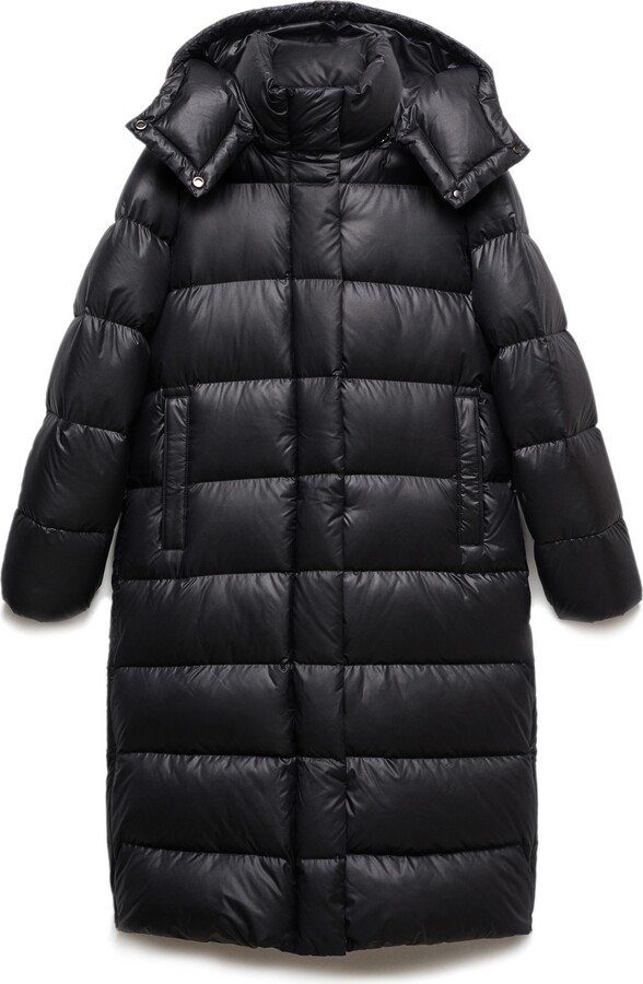 MANGO Quilted Hooded Longline Down Puffer Jacket - ShopStyle