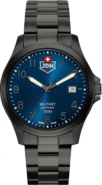 JDM Military Gents Alpha I Black IP Blue Watch JDM-WG001-07 - ShopStyle