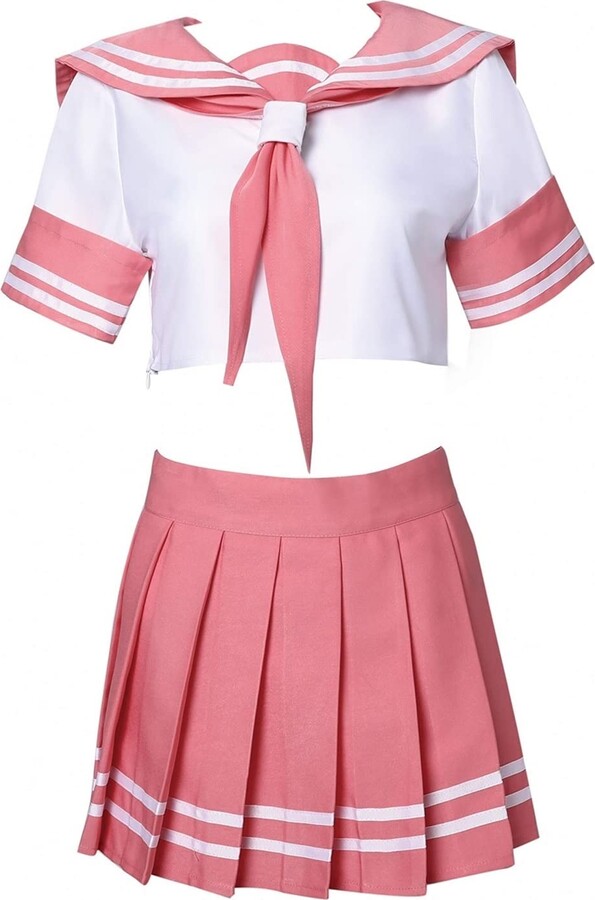 TREAHOUSE Astolfo Anime Girl Cosplay Costume Pink Sailor Suit JK ...