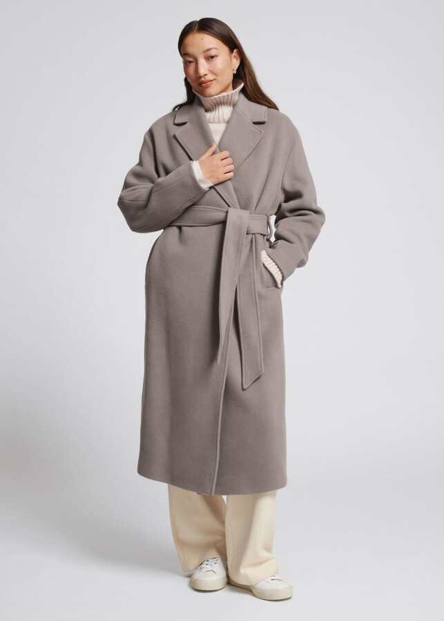 And other stories Voluminous Belted Wool Coat - ShopStyle