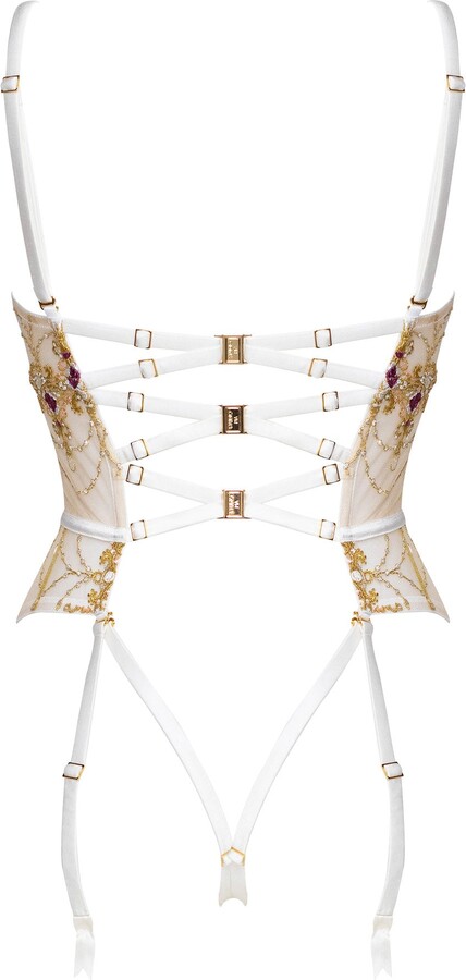 Studio Pia Women's White Matilda Quarter Cup Basque In Ivory ...