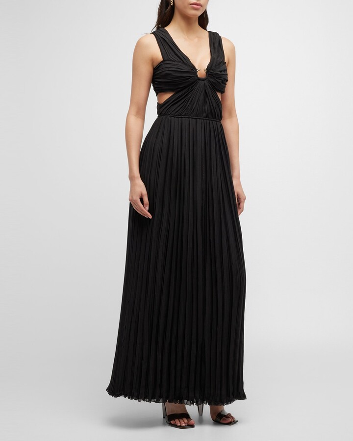 Chloé Pleated Gown w/ Cutout Details - ShopStyle Evening Dresses