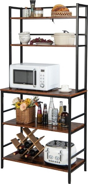 Tangkula 5-Tier Kitchen Bakers Rack Microwave Stand Utility Storage ...