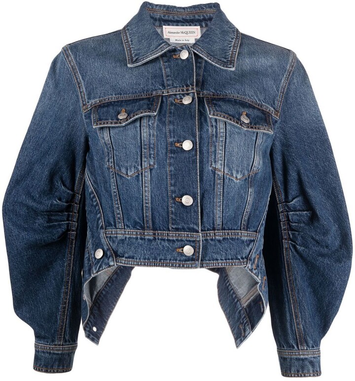 Alexander McQueen Cocoon Sleeve Denim Jacket - ShopStyle