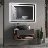 UNHO Extra Large LED Lighted Bathroom Mirror Wall Anti-Fog Vanity 3 ...