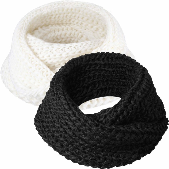Sintege Women's 2 Pieces Winter Ribbed Circle Loop Scarf Knit Infinity ...