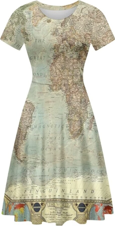 Jndtueit World Map Dresses for Women - ShopStyle
