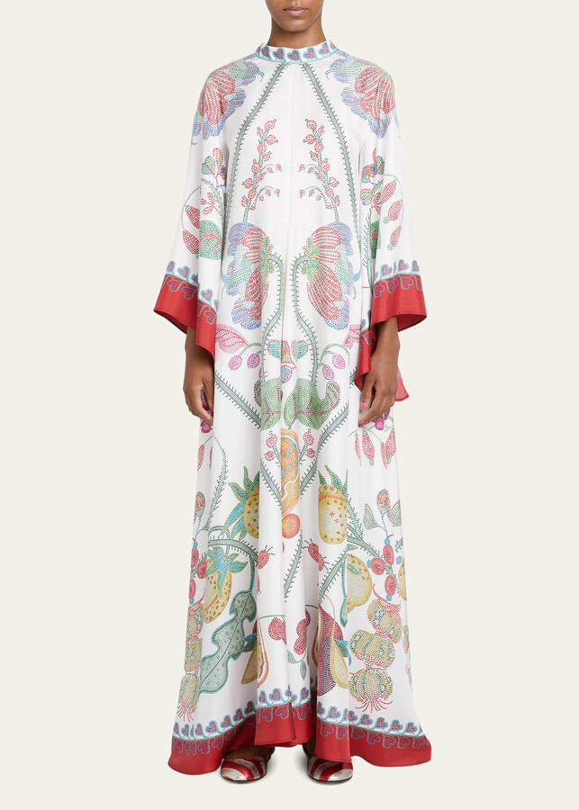 La DoubleJ Magnifico Tie-Neck Placee Iconic Silk Dress - ShopStyle