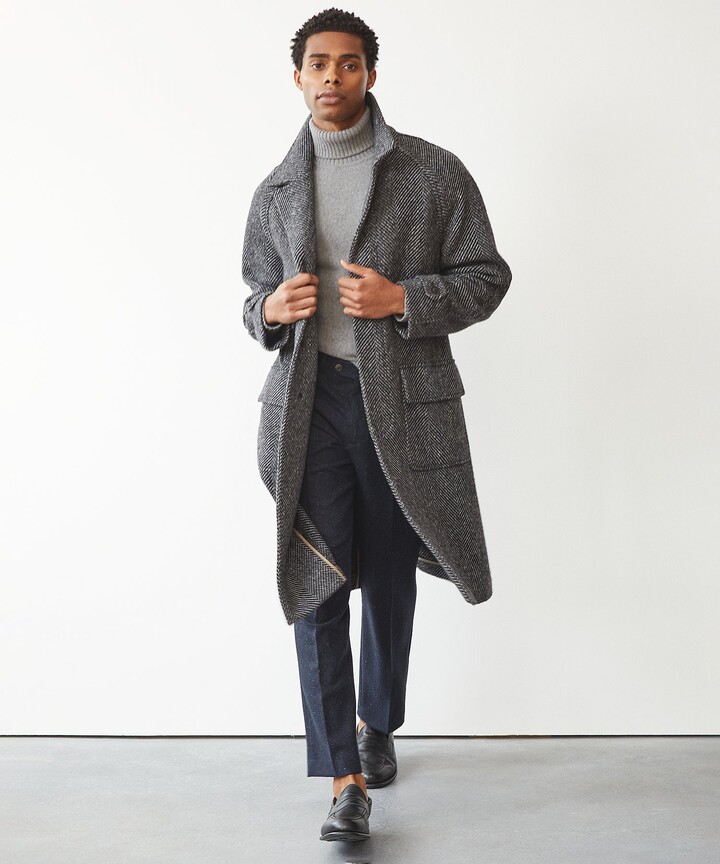Todd Snyder Italian Wool Balmacaan in Charcoal Herringbone - ShopStyle ...