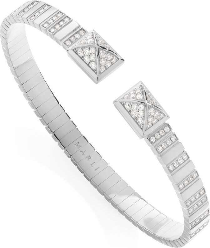 Marli New York Xs White Gold And Diamond Cleo 2 Link Bangle - ShopStyle ...