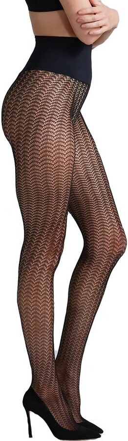 Commando Scalloped Net Tight In Black - ShopStyle Hosiery