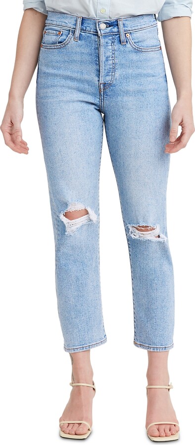 Levi's Women's Wedgie Straight-Leg High Rise Cropped Jeans - ShopStyle
