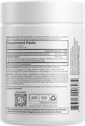 Codeage Binder +, Charcoal, Bentonite Clay, Minerals, Fulvic & Humic ...